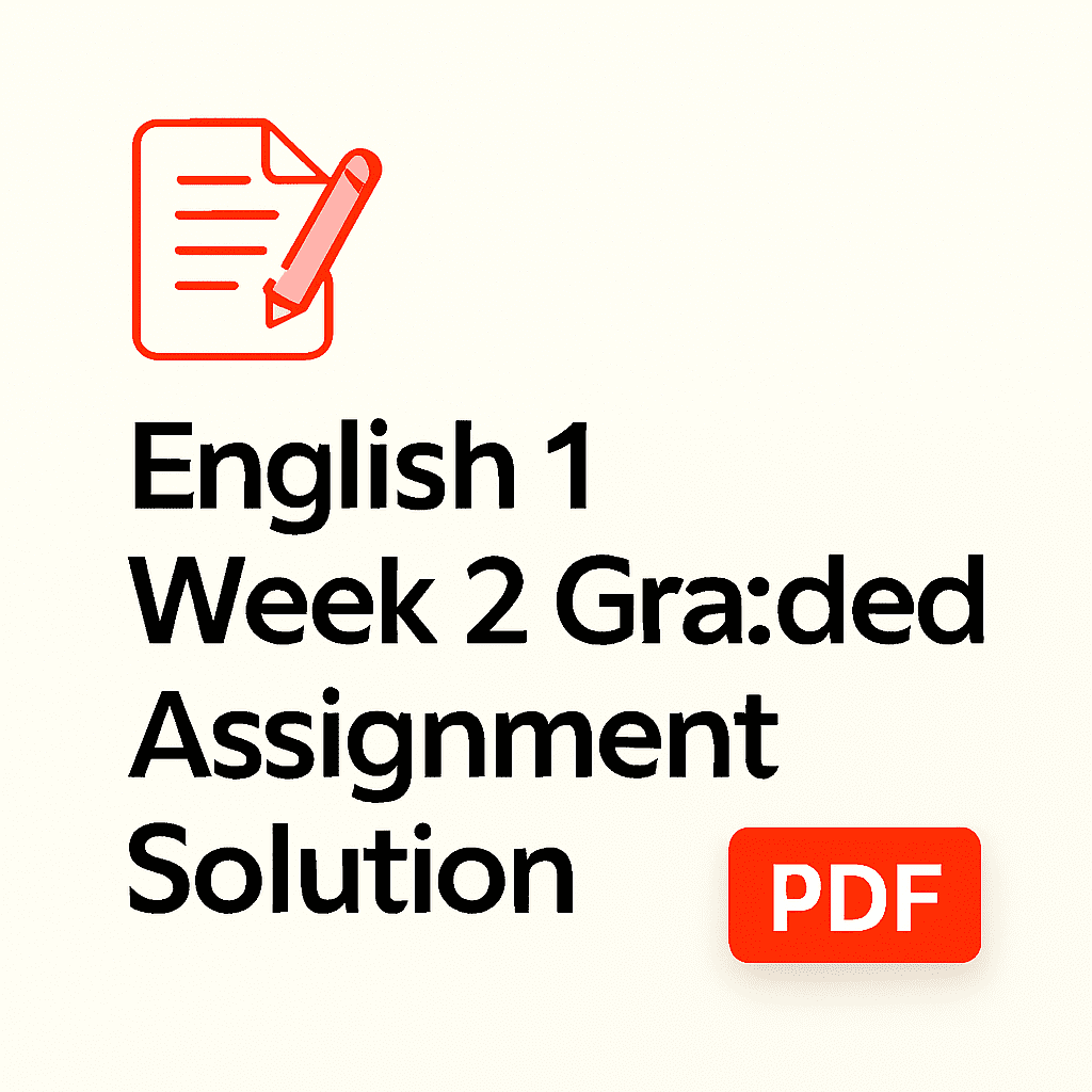 English 1 Week 2 Graded Assignment Solution | GradeBoost